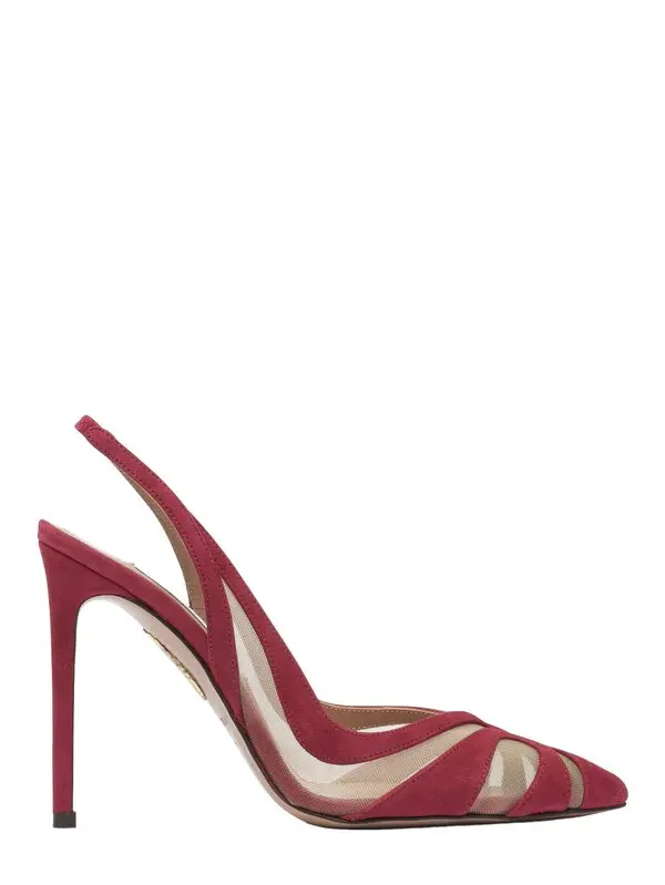 AQUAZZURA Lune 105 Mm Slingbacks - Red