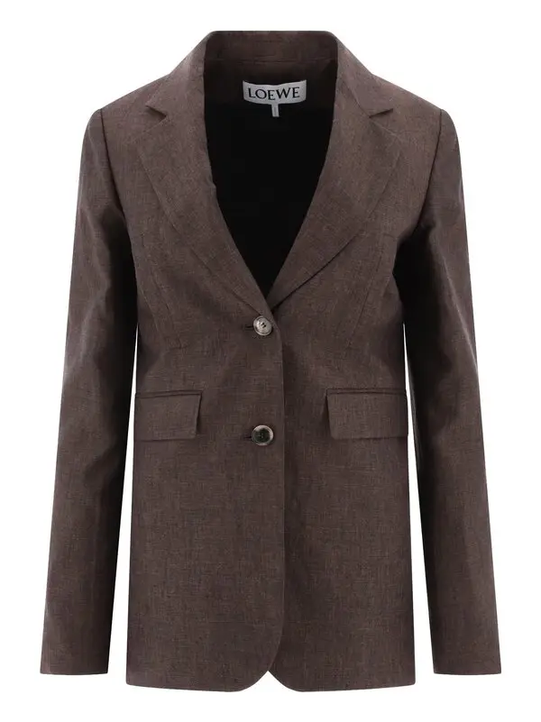 Loewe Linen Blazer - Brown