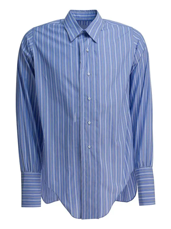 MAISON MARGIELA Cotton Striped Shirt - Light Blue