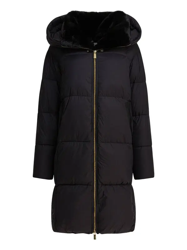 Max & Moi Long Down Jacket With Hood - Black