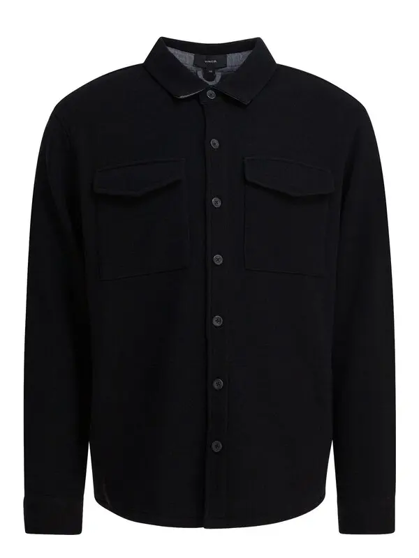 Vince Cotton Blend Overshirt Jacket - Blue