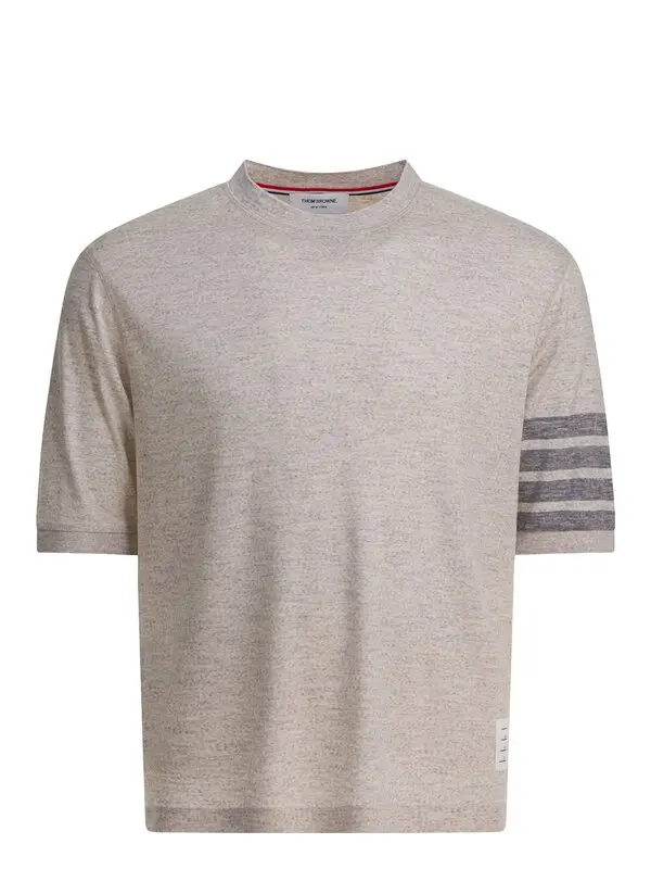 Thom Browne Wool T Shirt '4 Bar - Grey