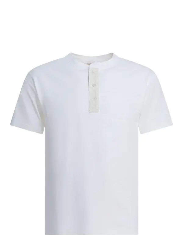 BUZZ RICKSON'S Cotton T Shirt With Buttons - White