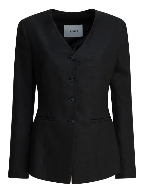IVY OAK Pinstriped Jacket - Black