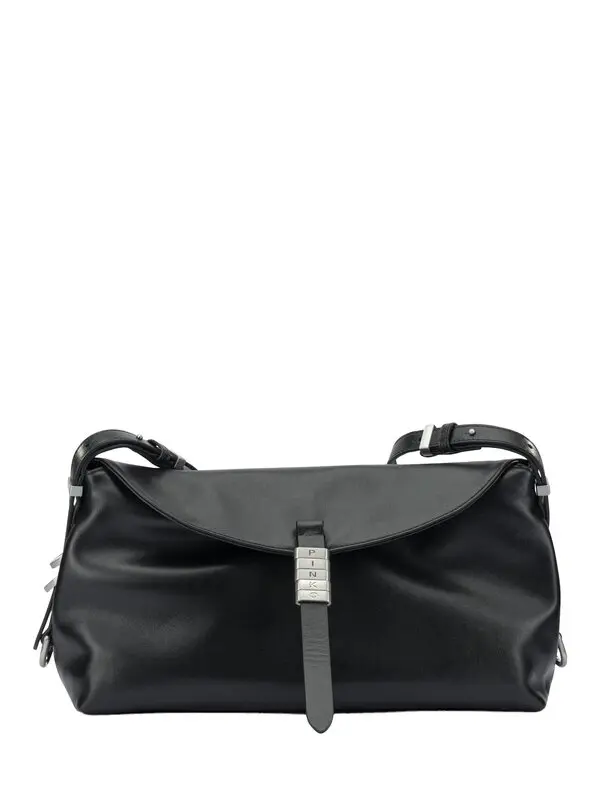 Pinko Leather Shoulder Bag - Black