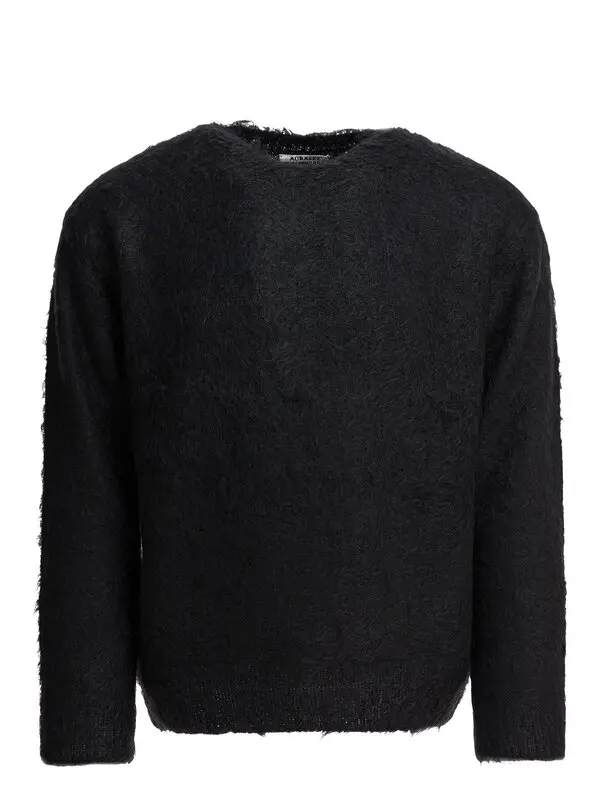 Auralee Mohair Crew Neck Sweater - Black