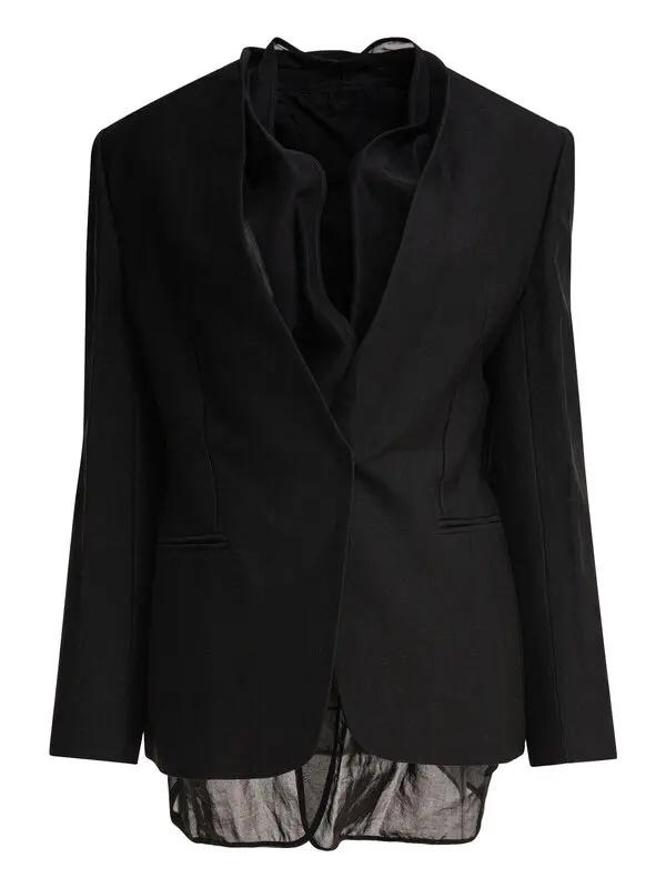 Brunello Cucinelli Blazer With Integrated Tank Top - Black