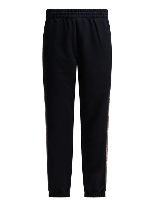 Burberry Check Trim Trousers - Black