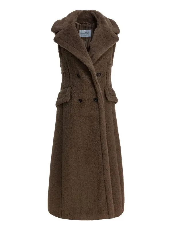 Max Mara Sleeveless Alpaca Jacket - Brown