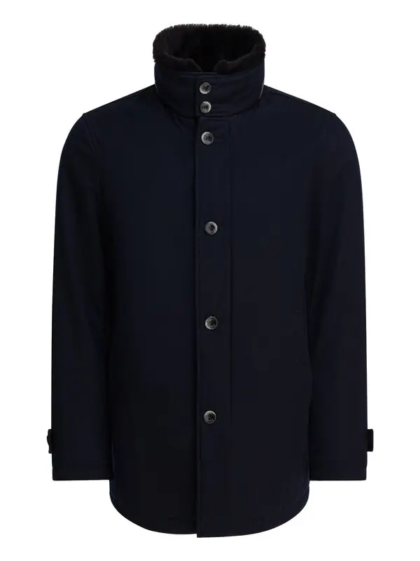 Herno Virgin Wool Long Coat - Blue