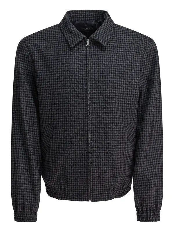 A.p.c. Gilbert Houndstooth Wool Jacket - Grey