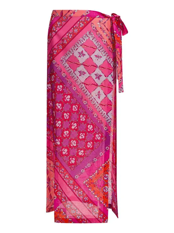 Emilio Pucci Festa Print Long Skirt - Pink
