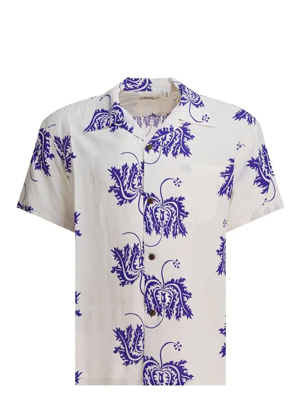 SUN SURF Hibiscus Coral' Shirt - White