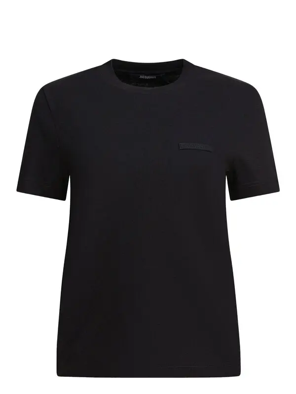 Jacquemus Gros Grain Short Sleeve T-shirt - Black