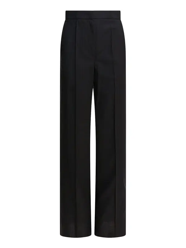 Max Mara Light Wool Straight Trousers - Black