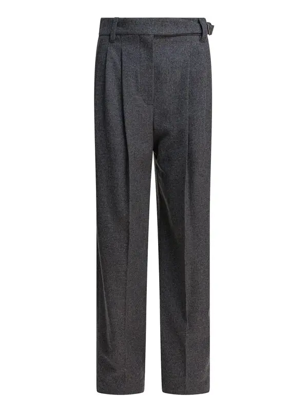 Brunello Cucinelli Wool Pants With Belt - Grey