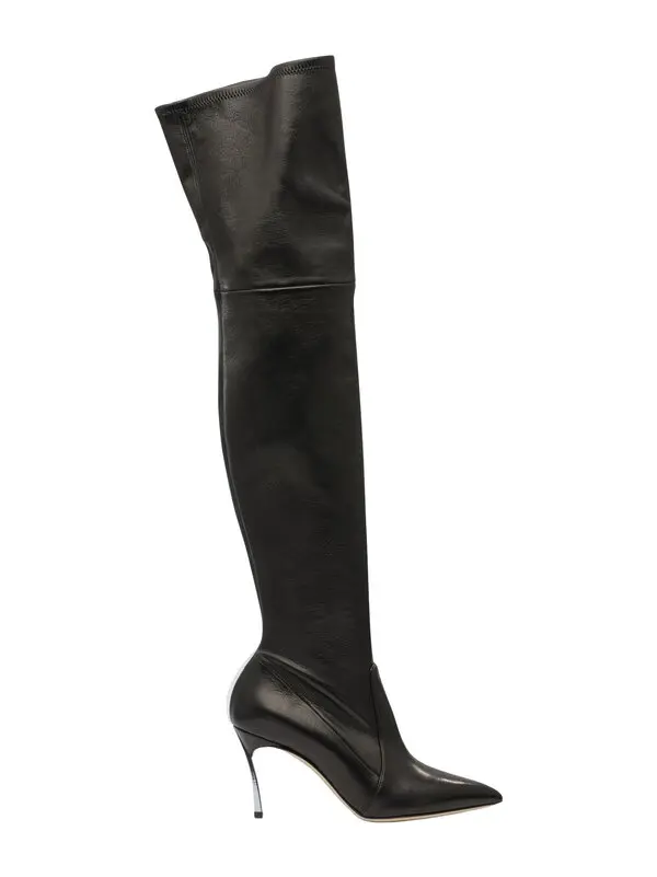 Casadei 100mm Over-the-knee Boots - Black