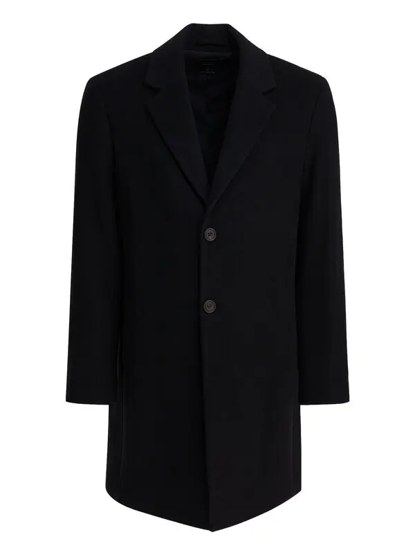 Vince Classic Coat In Italian Wool Blend - Black
