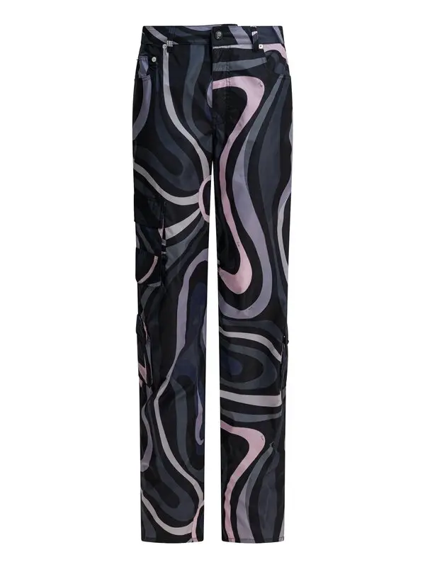 Emilio Pucci Marmo Print Cargo Pants - Black