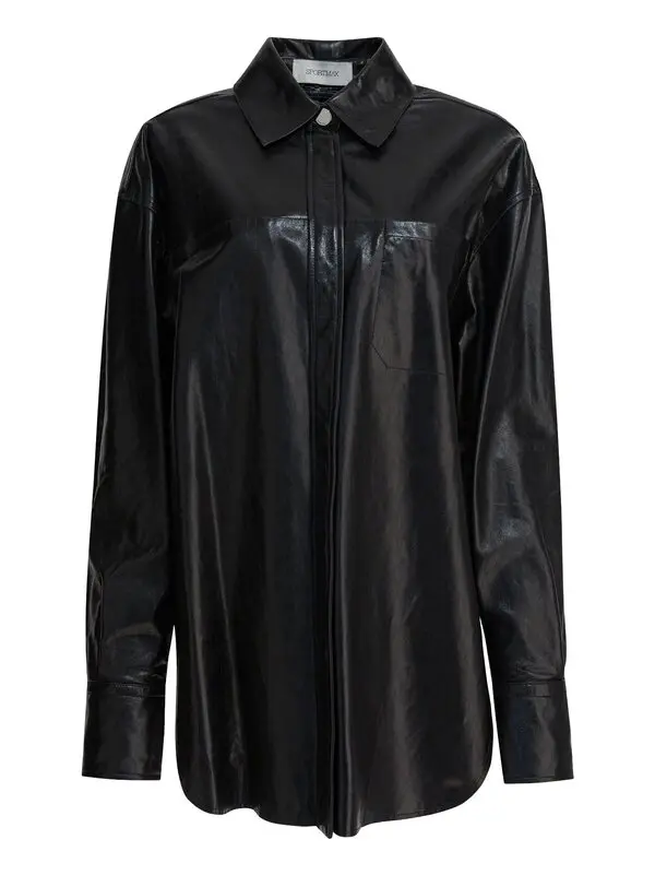 Max Mara Leather Shirt - Black
