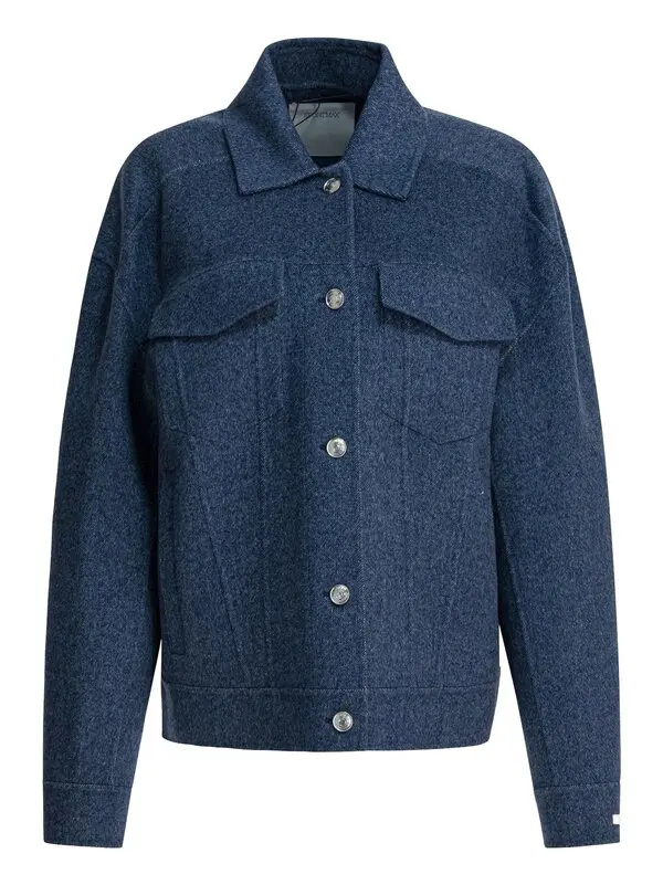 Max Mara Wool Overshirt Jacket - Blue
