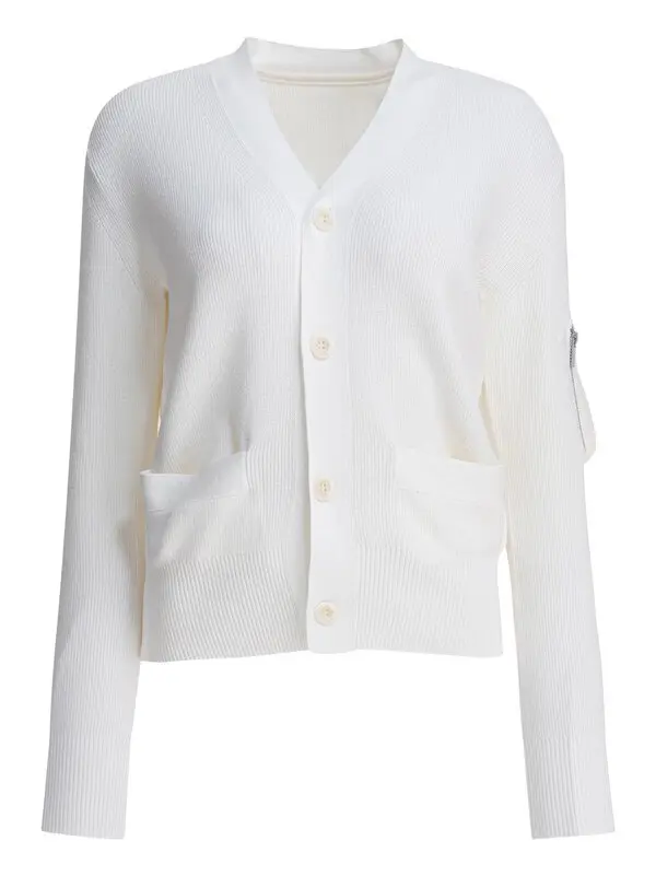 Sacai Cotton Knit Cardigan - White