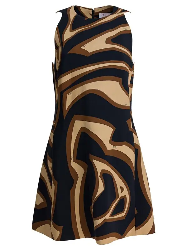 Emilio Pucci Labirinto Print Trapeze Dress - Black