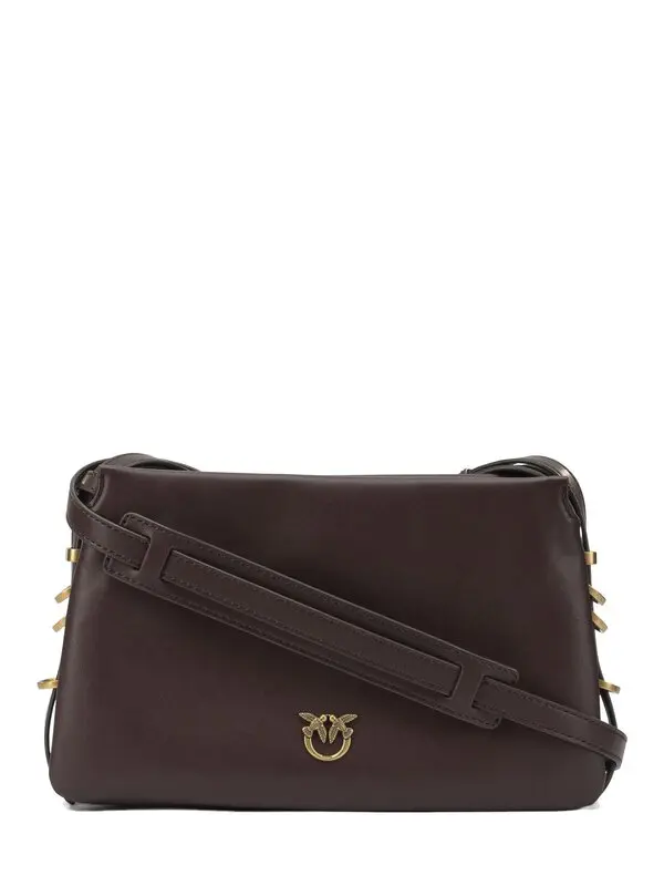 Pinko Leather Crossbody Bag - Brown