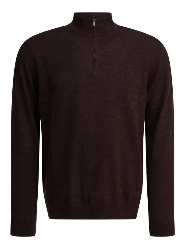 NN.07 Gustav Half-zip Sweater - Brown