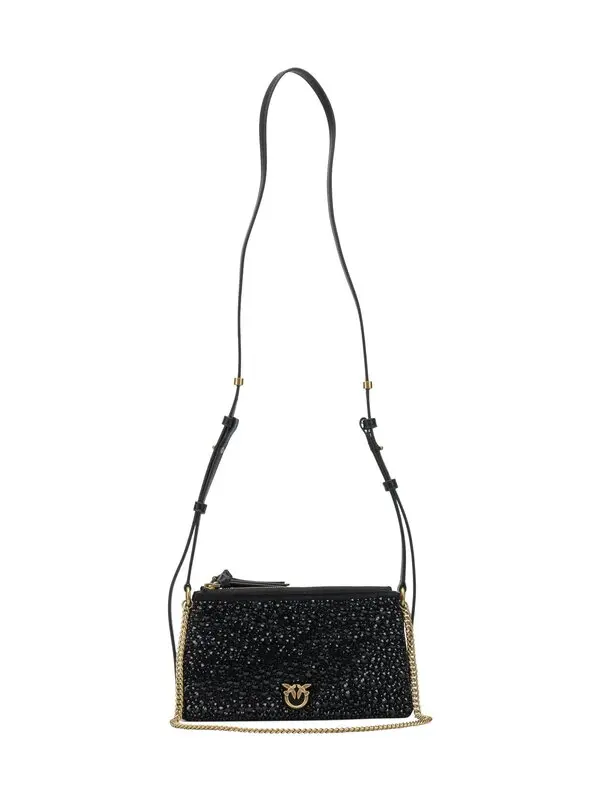 Pinko Leather Crossbody Bag - Black