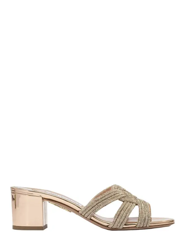 AQUAZZURA Felix Crystal Mule 50 - Pink