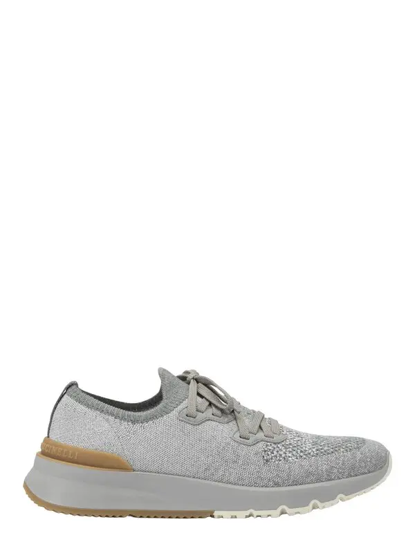 Brunello Cucinelli Cotton Knit Sneakers - Grey