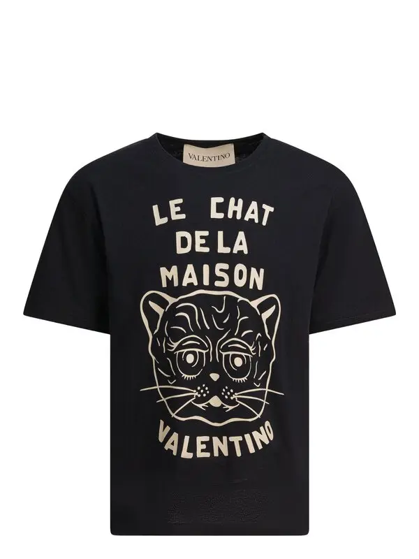 Valentino Garavani Le Chat De La Maison' T Shirt - Black