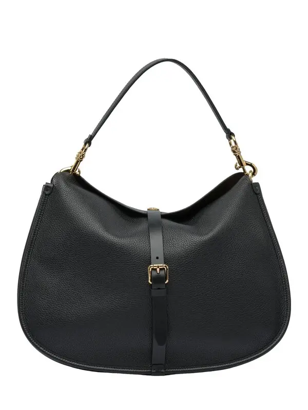 Etro Tumbled Leather Shoulder Bag - Black