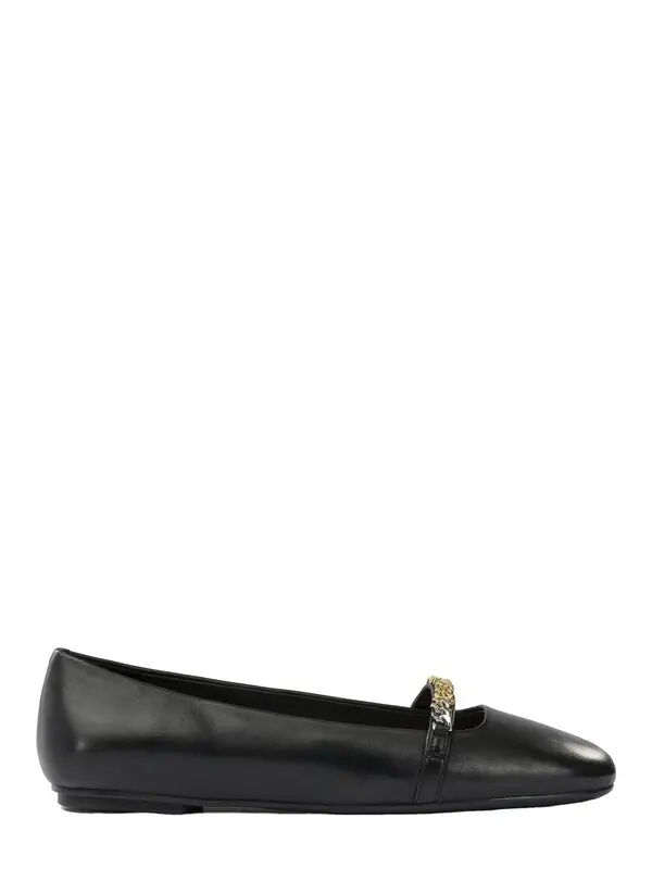 Pinko Leather Ballet Flats With Square Toe - Black