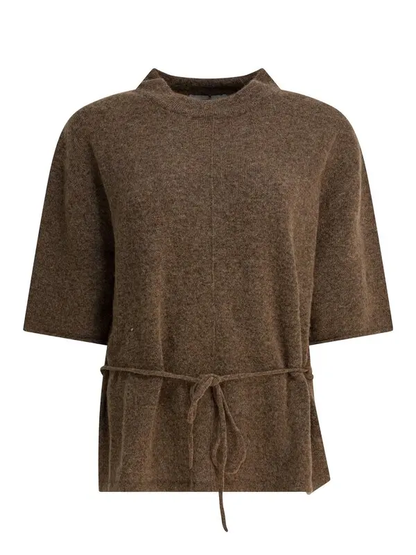 UMARMUNG Wool-blend Crew Neck Sweater - Brown