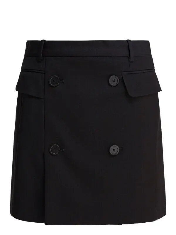 Balenciaga Viscose And Wool Twill Miniskirt - Black