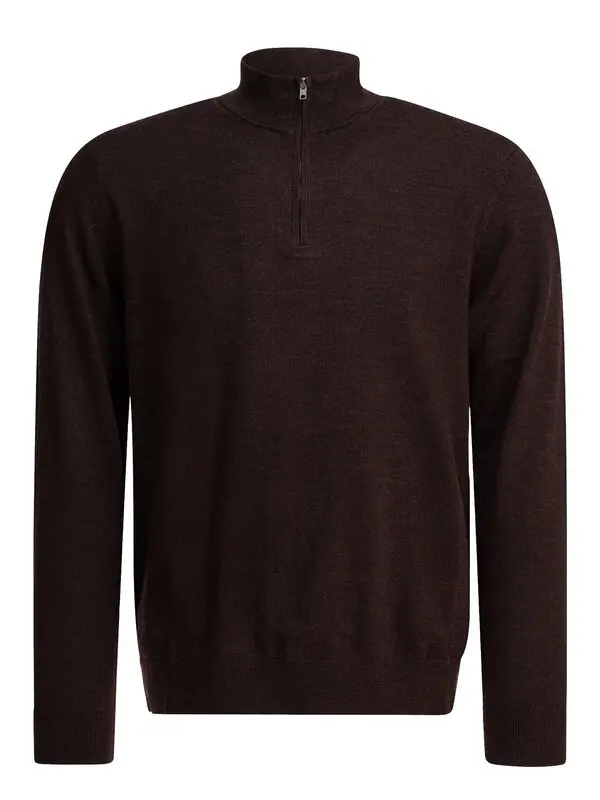 NN.07 Sergio' Merino Wool Polo Sweater - Brown
