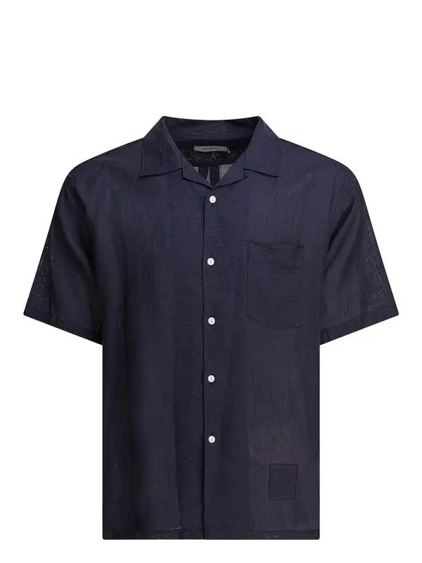 NONNATIVE Voyager' Oxford Linen Shirt - Blue