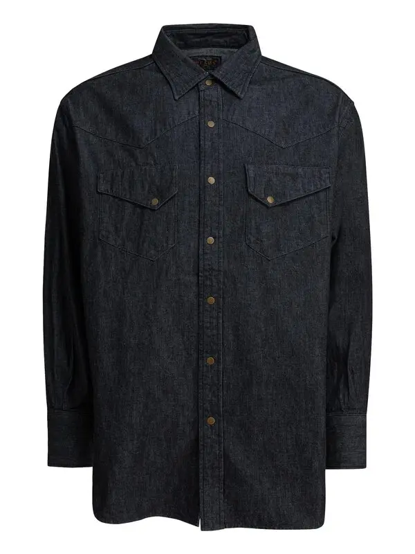 BEAMS Western Double Dye' Shirt - Blue
