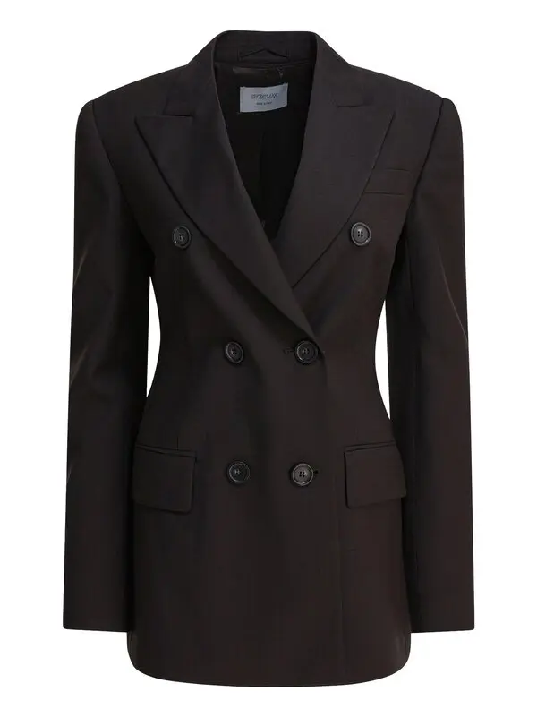 Max Mara Wool Double-breasted Blazer - Brown