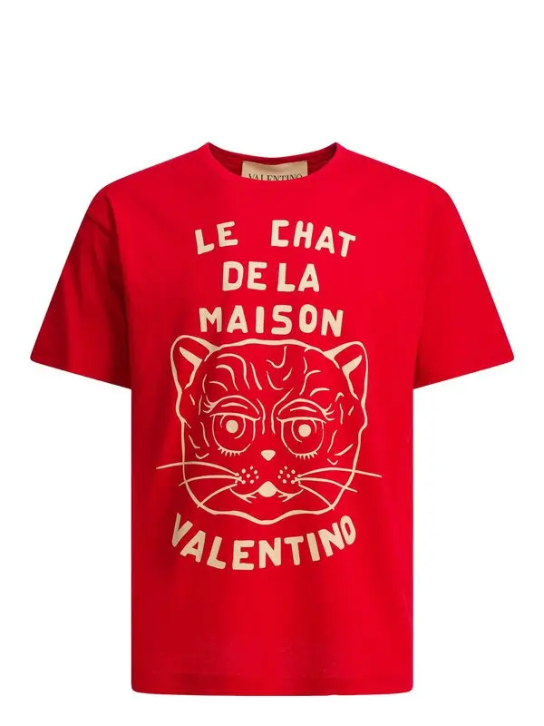Valentino Garavani Le Chat De La Maison' T Shirt - Red