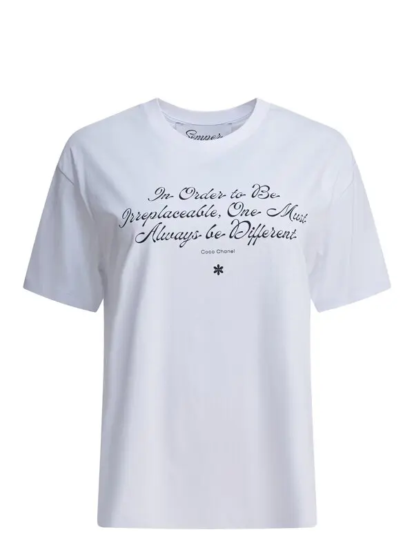 SEMPER T-shirt With Coco Chanel Citation - White