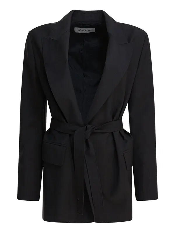 Max Mara Wool Canvas Blazer - Black