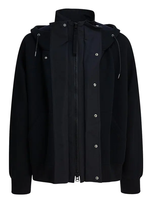 Sacai Sponge Sweat X Grosgrain Utility Jacket - Black