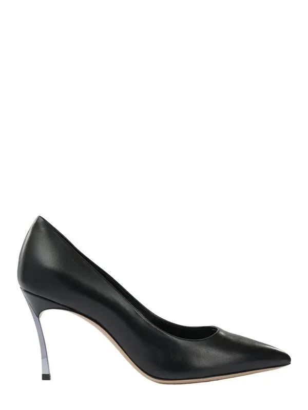 Casadei Leather Mid Heel Pumps - Black