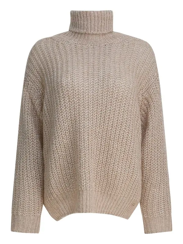 Herno Wool And Alpaca Turtleneck Sweater - Beige