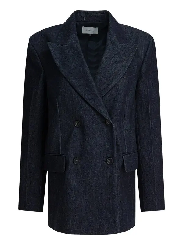 Max Mara Oversized Double-breasted Denim Blazer - Blue