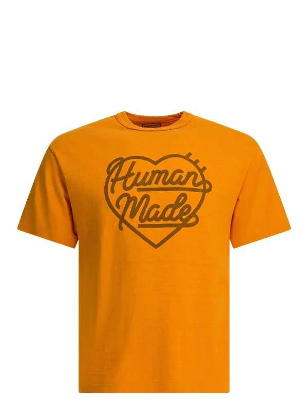 HUMAN MADE Crew Neck T Shirt With Print - Orange