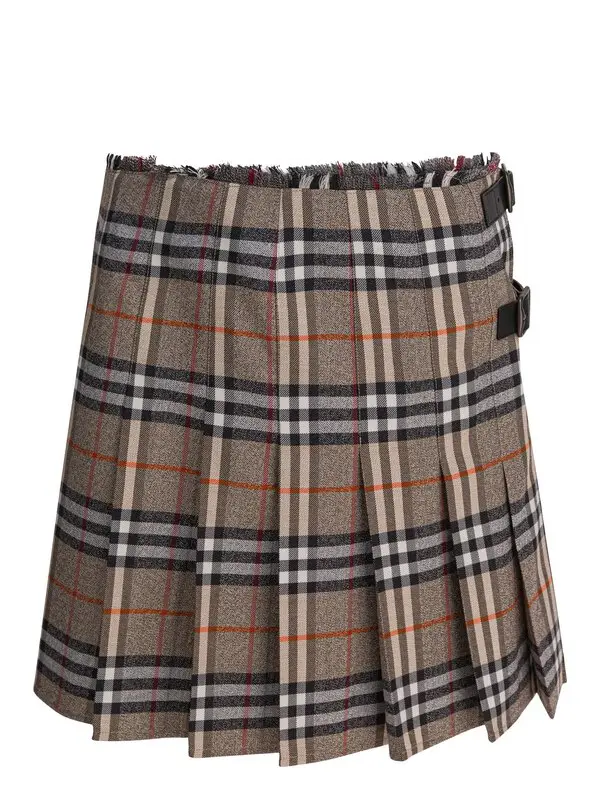 Burberry Check Wool Mini Kilt - Beige